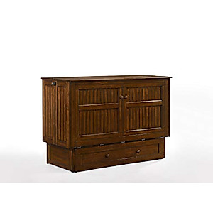 Night & Day Furniture Daisy Queen Bed & Mattress Murphy Cabinet Bed and Mattress, Black Walnut