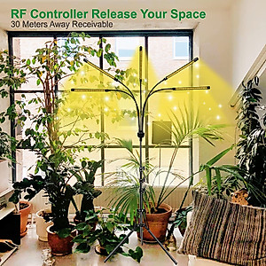 zyzykeji Grow Lights for Indoor Plants,5 Heads Plant Lights for Indoor Plant,LED Full Spectrum Plant Lights,Adjustable Plant Grow Light,4/8/12H Timer,Warm White Grow Lamp for Various Plant