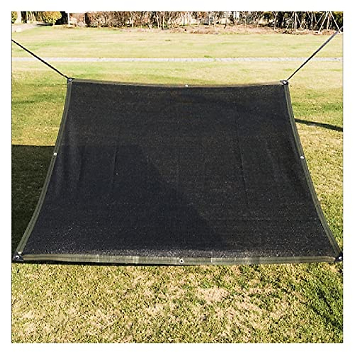 WYYZH Outdoor Patio Sun Shade Sail Gazebo Shade Net Encryption Thickened Rectangle Garden Sunshade Net Anti-UV Sun Shelter Awning (Color : Black, Size : 5x6m)