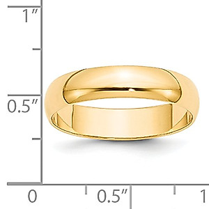 Avariah Solid 14k Yellow Gold 5mm Lightweight Half Round Wedding Band Size 8.5 - Ring Size 8.5