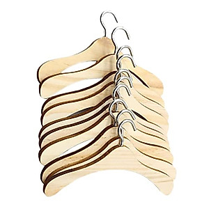 Esquirla 2X Wooden Clothes Hangers with Hook for 18" Doll 2cm