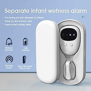 Putybudy Wireless Bedwetting Monitor Alarm, Portable Pee Alarm Monitor Set for Kids Potty Training Elder Care, Vibration Sound Reminding Modes Easy Operate, Built-in Battery with Charging Box