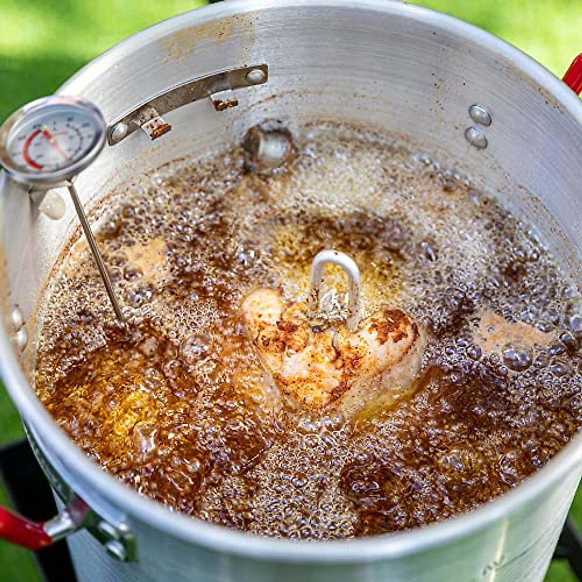 Grills House Turkey Fryer Set TF30TG, Aluminum Fish Boiler Steamer Kit with Heat-Resistant Gloves, 50,000 BTU Propane Burner, Ideal for Thanksgiving Day and Outdoor Cooking, 30 Qt & 10 Qt Pot