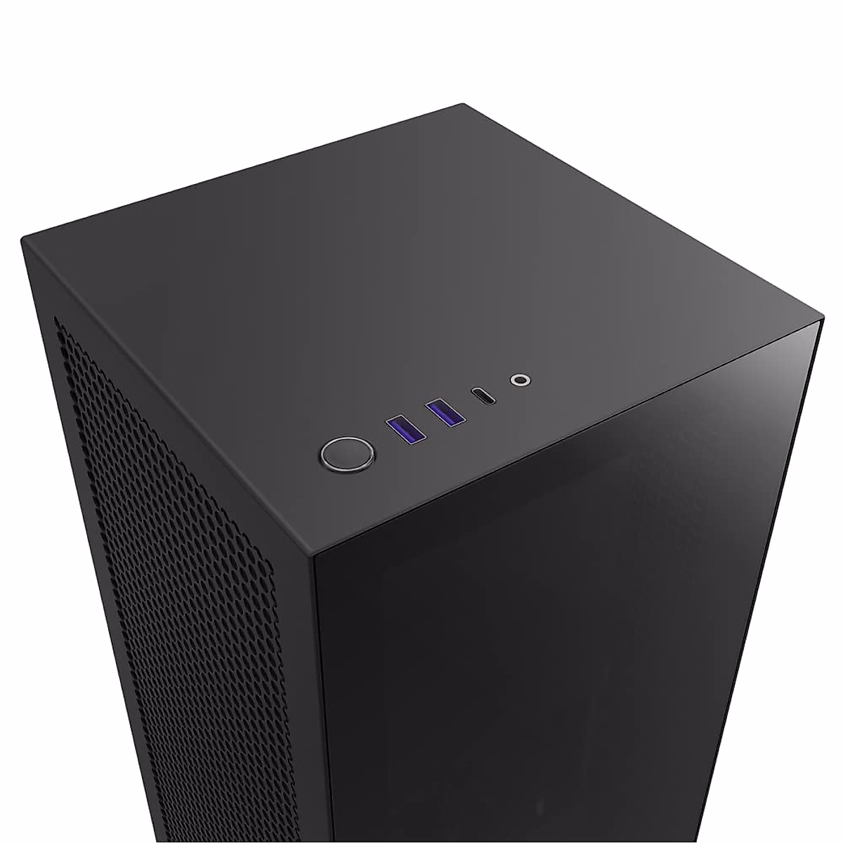 NZXT H1 Version 2 - CS-H11BB-US - Small Form-Factor ITX Case - Dual Chamber Airflow - Tinted Tempered Glass Front Panel - 140mm Liquid Cooler - SFX 750W 80+ Gold PSU - PCIe Gen4 Riser - Black