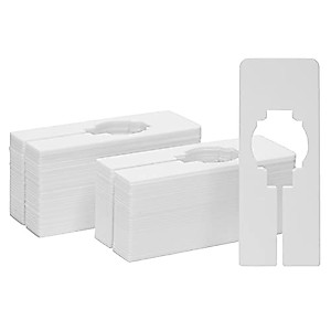 60 Pack Plastic Closet Dividers for Hanging Clothes, Blank White Tags for Department Stores, Clothing Rack Size Separator Hangers for Boutiques, Warehouses (2 x 5 in)