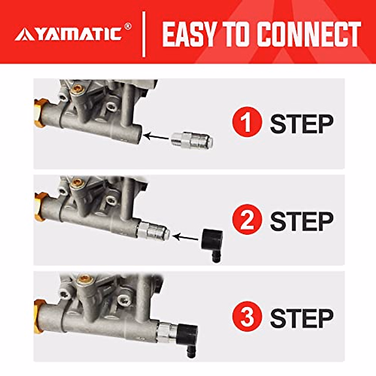 YAMATIC Heavy Duty Thermal Release Valve for Pressure Washer Pumps Replacement Fit All Axial Cam Pumps, 1/4 Inch NPT, Aluminum, 2-Pack