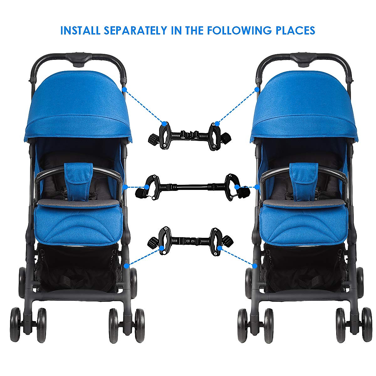 Wallfire Baby Stroller Connectors Universal Baby Cart Pushchair Connectors