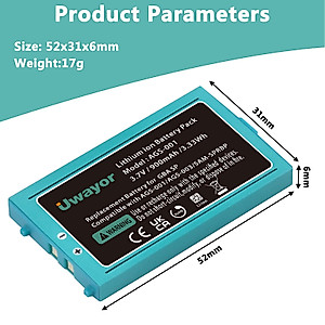 Uwayor Gameboy Advance SP Battery, 900mAh GBA SP Battery Replacement for Nintendo Gameboy Advance SP with Tool