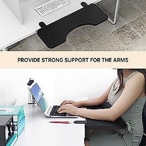 Circular Arc Desk Extender Tray, Ergonomics Computer Elbow Arm Support,Foldable Keyboard Drawer Tray, Table Mount Arm Wrist Rest Shelf (25.2“×9.4”×3.5“)