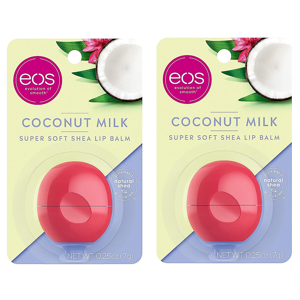 eos Visibly Soft Lip Balm Sphere, Coconut Milk 2pc.
