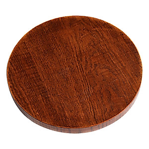 Solid Wood Serving Tray, Round Non-Slip Tea Coffee Snack Plate Food Meals Serving Tray with Raised Edges for Home Kitchen Restaurant (11.8inch, Brown)