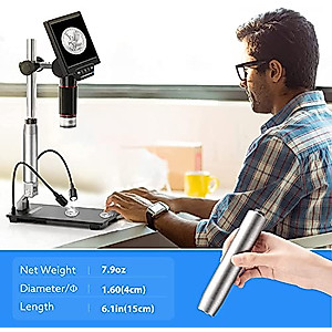 TOMLOV Digital Microscope Extension Tube ET02,See Entire Coin,6 inch Extender Pole for TOMLOV DM201 DM202 DM10 DM9 DM4 DM401 DM402 Elikliv LCD Microscope,Aluminium Center Column Extension Rod Bar