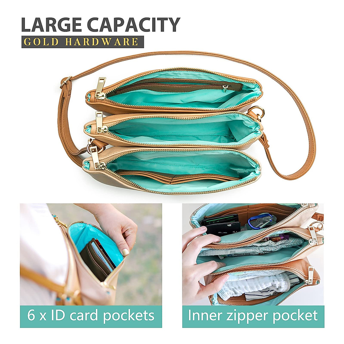 MOMINSIDE Diaper Bag Tote, Leather Diaper Bag Backpack for Mom Dad Large Travel Diaper Tote Baby Bag for Boys Girls with 4 Insulated Pocket, Changing Station, Shoulder Straps(Brown)