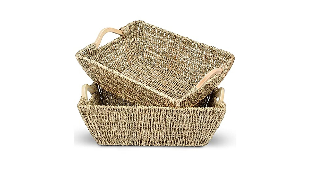 Natural Hand Woven Seagrass Baskets for Home Organization