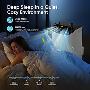 12,000 BTU Portable Air Conditioner Cools Up to 500 Sq.Ft, 3-IN-1 Energy Efficient Portable AC Unit with Remote Control & Installation Kits for Large Room, Campervan, Office, Temporary Space