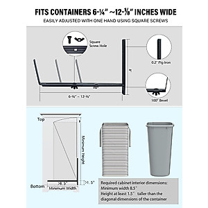 ZRD Tilt Out Trash Can Cabinet DIY Kit for Single Cabinet, Pet Proof Hidden Trash Can Cabinet Conversion Kit, Suitable for Kitchen, Bathroom, Living Room, and Dining Room