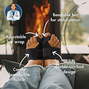 Dr. Frederick's Original Nighttime Bunion Splints - 2 ct - Adjustable Big Toe Straightener for Women & Men - Orthopedic Foot Brace for Pain Relief