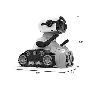 AOVIKOOD Rechargeable RC Robot Toy for Boys and Girls, Robot Toys with Music and LED Eyes, Develops Motor Skills, Creativity, and Intelligence, Gifts for Children Age 3-12