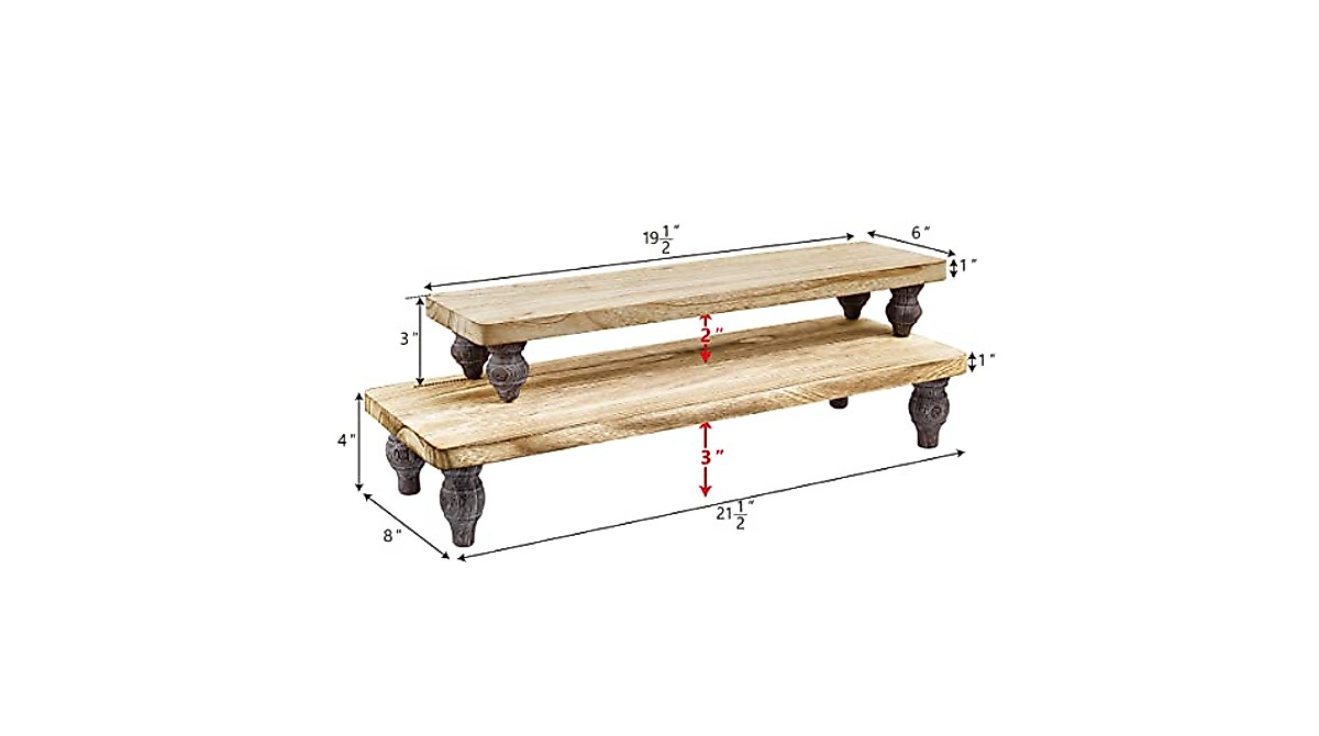 Ikee Design Wooden Display Riser Set for Stylish Showcases