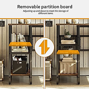 CubiCubi L Shaped Desk with Storage, 59.1 Inch Corner Computer Desk with Shelves, Home Office Workstation for Study or Working, Rustic Brown