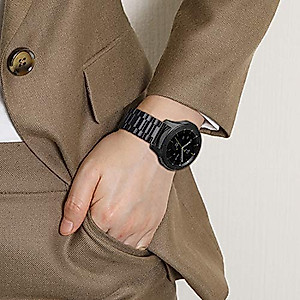 Fintie Band Compatible with Samsung Galaxy Watch 5 Pro 45mm, Watch 5/4 40mm 44mm, Watch 4 Classic 42mm 46mm, 20mm Stainless Steel Metal Bands Replacement Bracelet Strap, Black