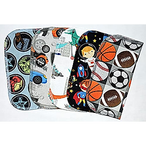 1 Ply Printed Flannel 8x8 Inches Little Wipes Set of 5 All Things Boy