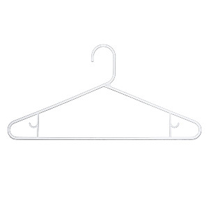 Clorox White Plastic Clothes Hangers – 10 Pack | Ideal for Everyday Standard Use | Two Accessory Hooks | Value Set