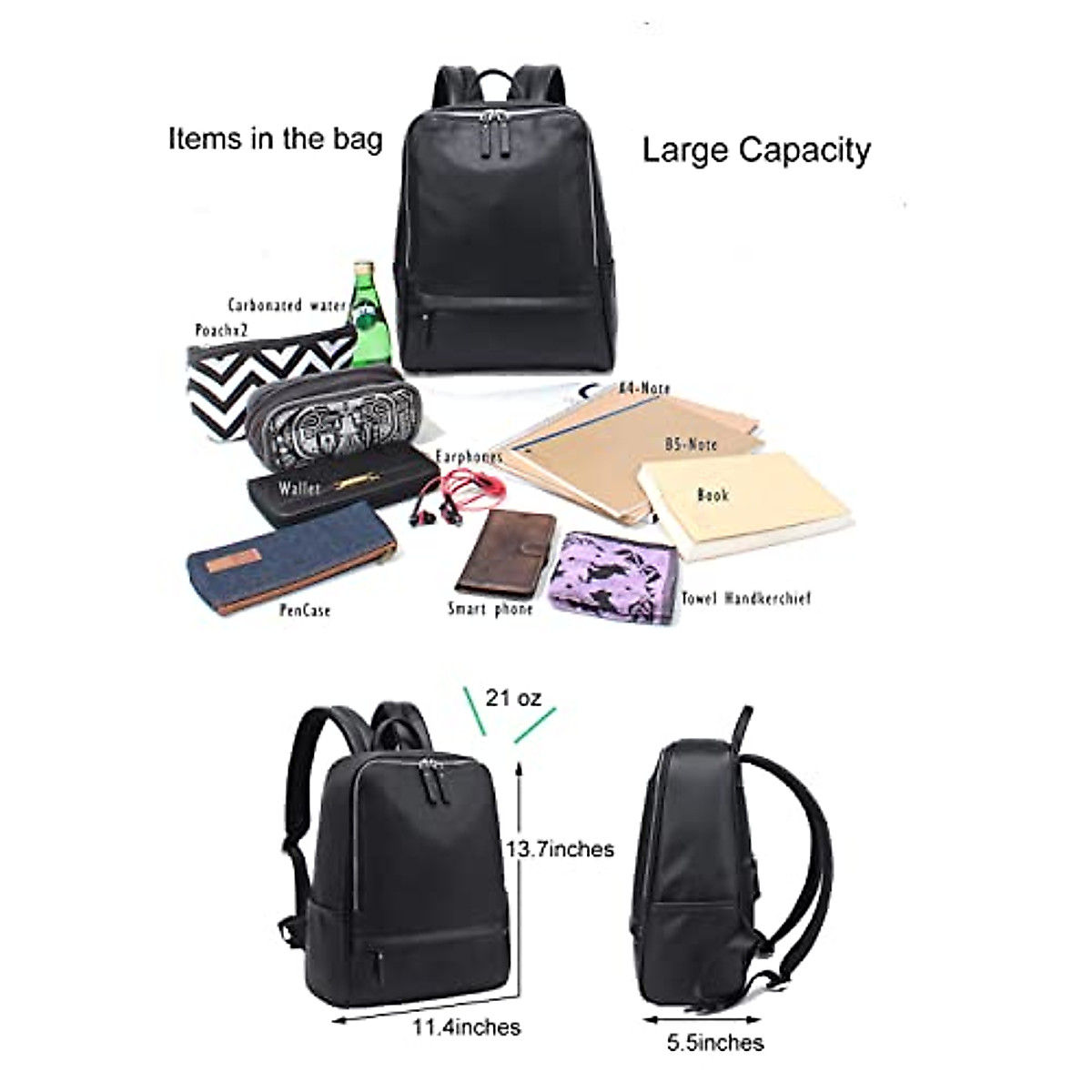 PAOIXEEL Lightweight Soft PU Leather Fashion Backpack Purse for Women, Anti-theft Travel Bag