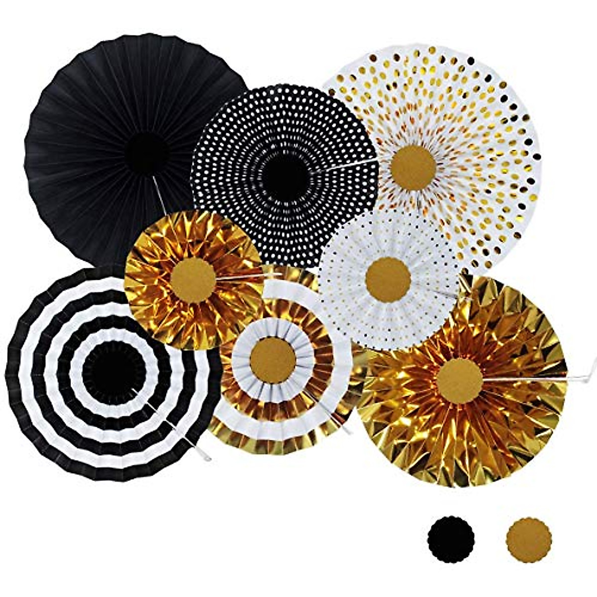 ZoZac Happy Anniversary Banner Party Hanging Paper Fans Decoration for Birthday Wedding Party