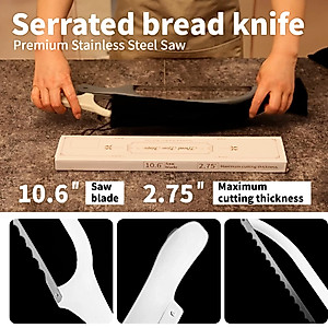 YMICHI Acrylic Bread Bow Knife-16“，Sourdough bread knife，Bread saw for homemade bread，Bread bow，Bow knife，Bow bread knife，Acrylic，Right handed，Bread saw，Stainless Steel Blades，Uniform cut (TM)