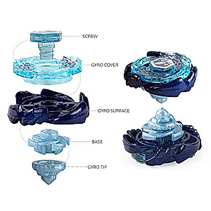 Bey Battling Tops Metal Fusion Starter Set Gyro 6 Piece Pack, 2 Launchers Battle Set,Gift for Kids Children Boys and Girls Ages 6+