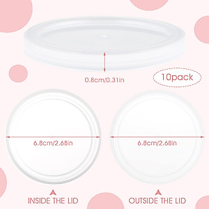10 Pcs Yogurt Jar Lids for Oui Yogurt, Clear Plastic Yogurt Container Lids Food Storage Replacement Lids Covers Compatible with Oui Yogurt Jars (2.64 Inch)