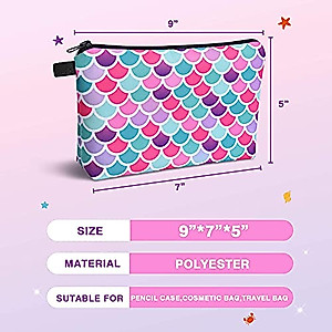 WERNNSAI Mermaid Makeup Bag - Travel Cosmetic Bag for Girls Women Gift Water-resistant Vanity Toiletry Bag Pouch Beauty Cosmetic Organizer Gadget Pencil Case