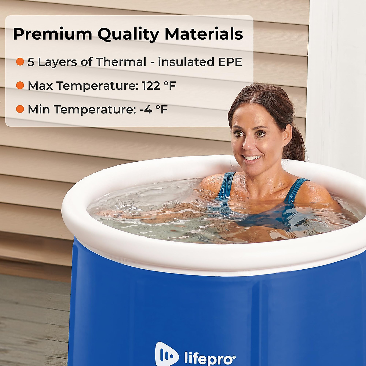 Lifepro Portable Ice Bath Tub with Cover and Storage Bag - Home & Travel Ice Bath Tub for Athletes and Adults, Durable Cold Plunge Tub for Home Therapy Sessions, Outdoor Ice Bath Cold Water Plunge Tub