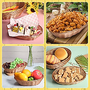 12 Pack Bulk Plastic Oval Basket Small Fruit Bread Basket Food Storage Basket Bin for Gifts Empty Home Kitchen Restaurant Food Serving Storage Display Decor