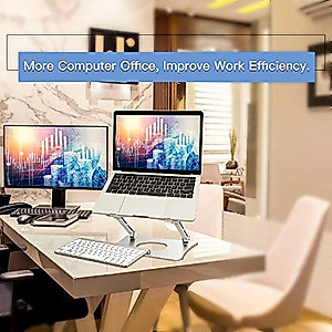 Laptop Stand, MISOTT Ergonomic Adjustable Laptop Stand, 2 in 1 Computer Stand Tablet Stand, Stand for Laptop Compatible with 10-15.6" Laptops and Tablets(Aluminum, Silver)