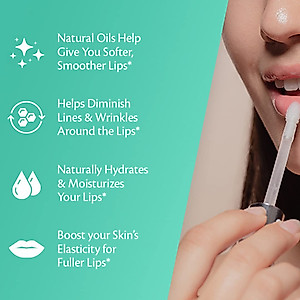 Collagen Lip Plumper Clinically Proven Natural Lip Enhancer for Fuller Softer Lips Increased Elasticity Reduce Fine Lines Hydrating Plump Gloss Lipstick Primer 4 ml (Teal) by M3 Naturals