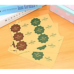 IMagicoo 240 Lovely Cute"Handmade" Label Seal Sticker Handmade Baked Envelope Label Decorative Sticker (Style-10(4x4cm))