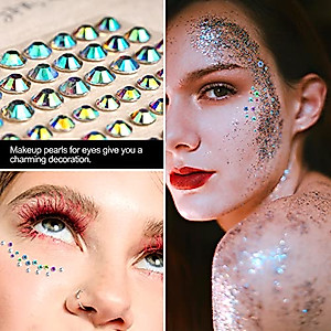 YNLJGC Face Gems Eye Jewels Rhinestones Gems Crystals Pearls Stickers Festival Diamonds for Face Makeup Euphoria Diamonds Hair Body Rhinestones Gems Jewels for Eyes Stickers Stick on Women Decorations