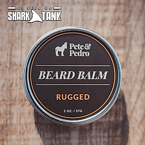 Pete & Pedro RUGGED BEARD BALM - Cedar, Bergamot, & Tobacco Scent | 100% Natural & Organic Ingredients | Light-Hold, Hydrates, Softens Skin, Reduces Itch, Frizz & Flakes| As Seen on Shark Tank, 2 oz.