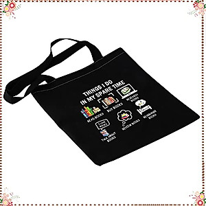 JYTAPP Book Lover Tote Bag Bookworm Gift Things I Do In My Spare Time Books Bag Bookish Gift