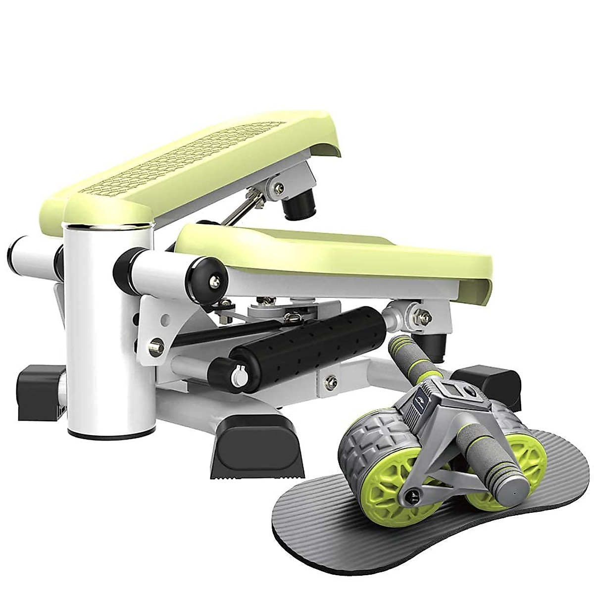 leikefitness Twist Stair Stepper 6600(Green) and Ab Wheel Roller with Intelligent Display 1301 Bundle
