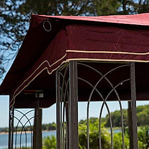 Sunjoy Expand Your Outdoor Living Space with a 10 x 12 Regency II Patio Gazebo with Mosquito Netting in Maroon