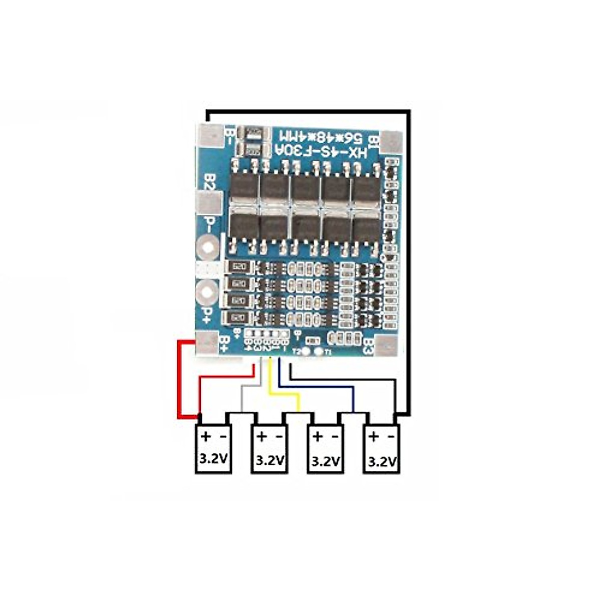NOYITO 30A 4S 3.2V Lithium Iron Phosphate Battery Protection Board 12.8V with Balance Over-Current Over-Charge Over-Discharge Protection