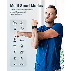 Smart Watch, Fitness Tracker with 24/7 Heart Rate Blood Oxygen Sleep Tracker, 5ATM Swimming Waterproof, Step Calorie Counter, 1.7" Touch creen Smartwatch for Men Women iPhone iOS Android