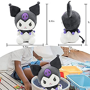 10" Cute Anime Plush Doll,Kawaii Cartoon Stuffed Plushie Toy,Gift for Children Girls Fans (Purple)