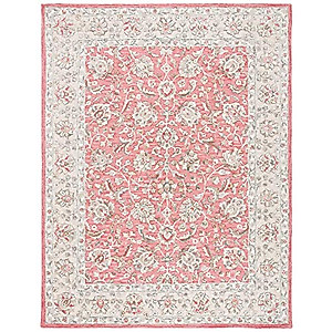 SAFAVIEH Glamour Collection 8' x 10' Pink / Beige GLM628U Handmade Premium Wool Area Rug