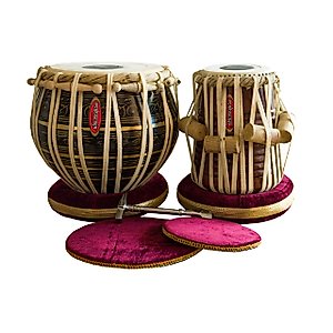 MAHARAJA Tabla Drum Set - Buy 3KG Black Brass Bayan, Finest Dayan, Hammer, Cushions & Cover PDI-EA