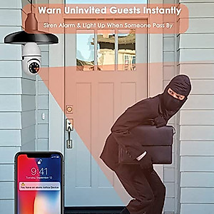 KOWVOWZ 360 Degree Security Cameras Wireless Outdoor, 2.4GHz & 5GHz WiFi Light Bulb Camera, 1080p Indoor for Home Camera System, Motion Detection, Two-Way Audio (2PCS)