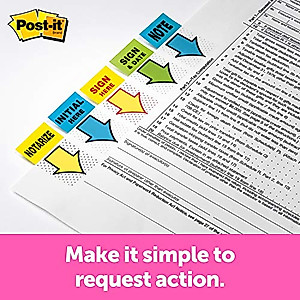 Post-it "Sign and Date" Flags, 200/Desk Grip Dispenser, 1 Dispenser/Pack, 1 in Wide, Bright Green (680-HVSD)